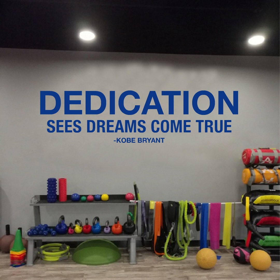 Motivational Gym Wall Decal: Dedication Sees Dreams Come True - Etsy