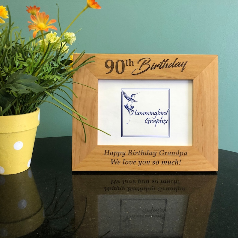 90th Birthday Photo Frame Personalized Birthday Frame 90th - Etsy