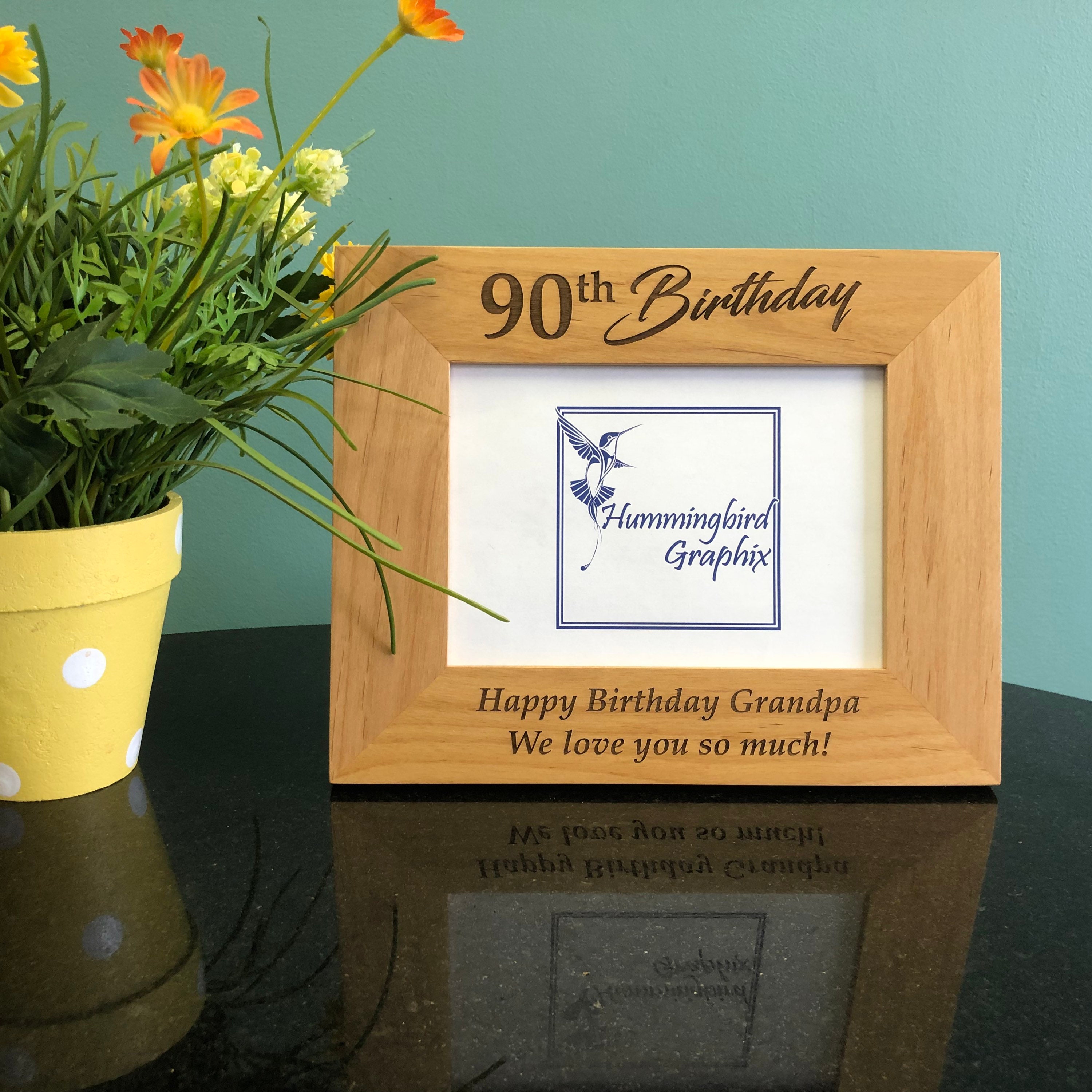 90th Birthday Photo Frame Personalized Birthday Frame 90th - Etsy