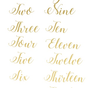 Wedding Table Numbers in Real Foil Gold Rose Gold Silver - Etsy