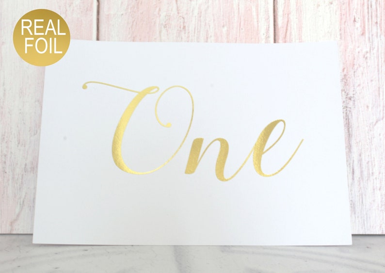 Wedding Table Numbers in Real Foil Gold Rose Gold Silver | Etsy