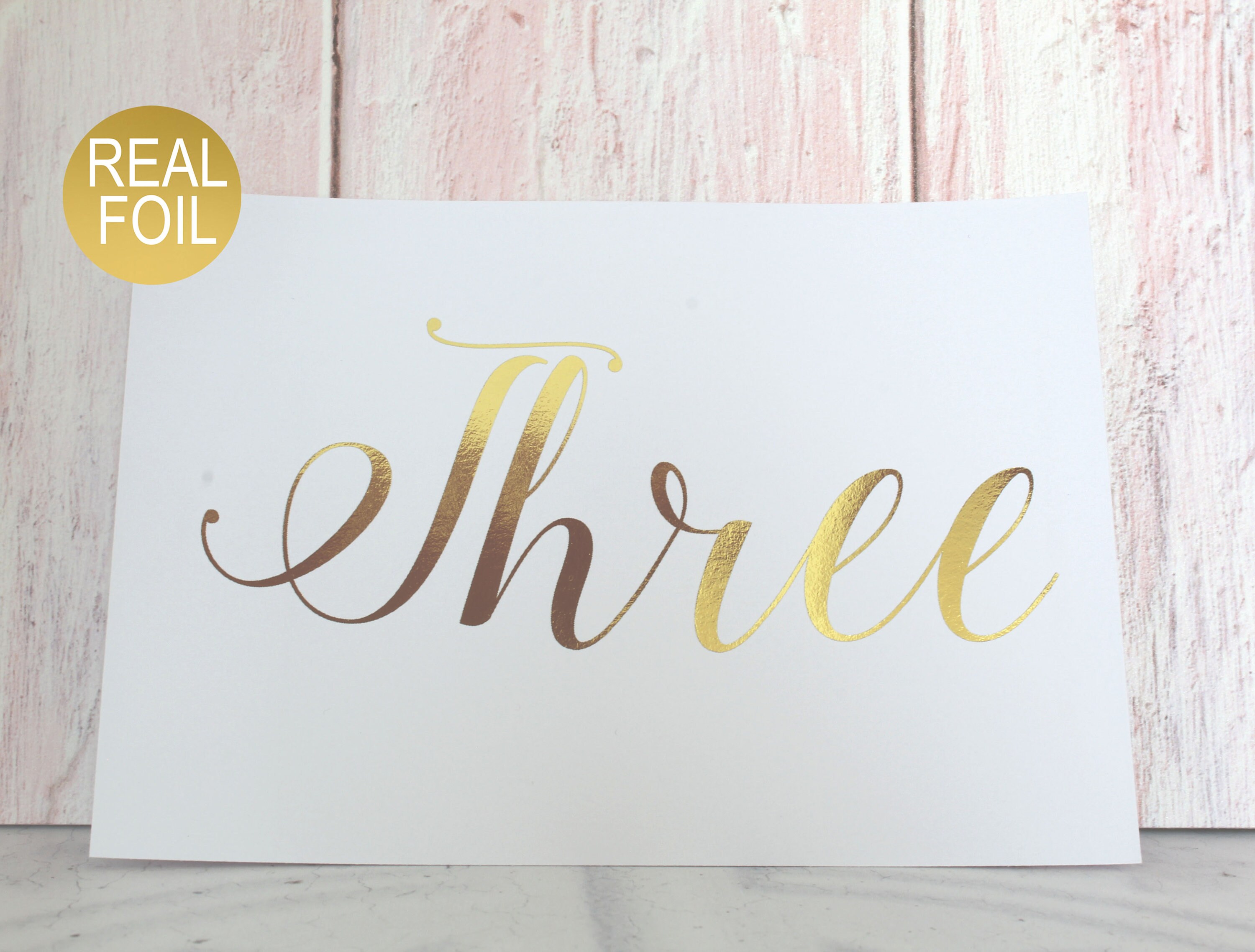 Wedding Table Numbers in Real Foil Gold Rose Gold Silver | Etsy