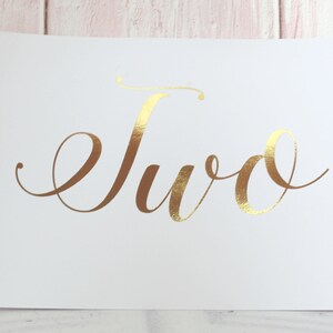 Wedding Table Numbers in Real Foil Gold Rose Gold Silver - Etsy