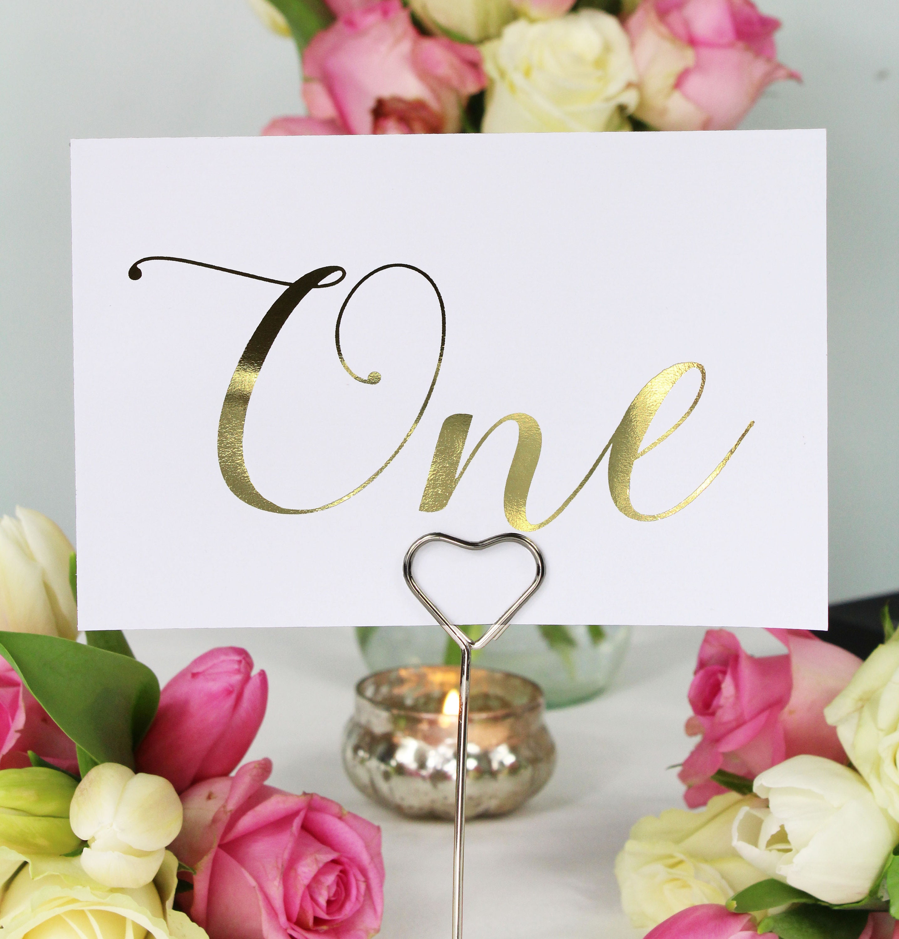 Wedding Table Numbers in Real Foil Gold Rose Gold Silver | Etsy