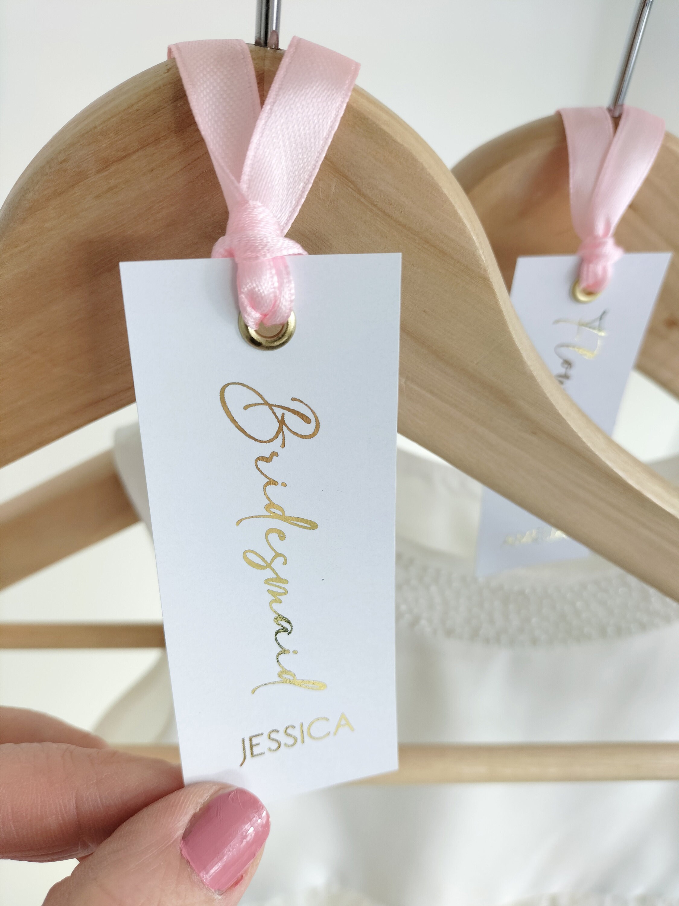 Hanger Tags for Wedding Personalised and Foiled. Bridal Party - Etsy UK