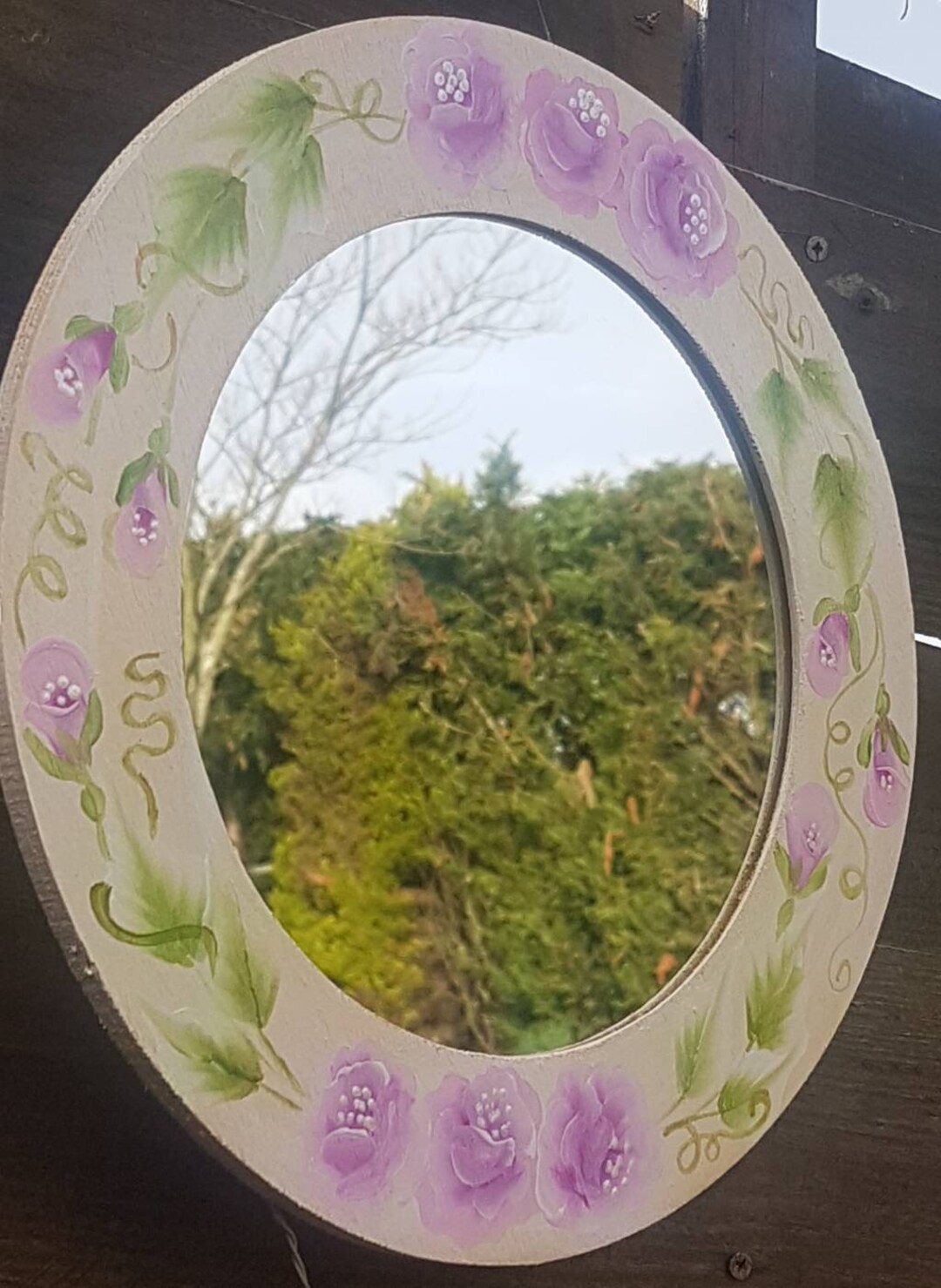 Wooden Mirror. Roses, Hand-painted. Shabby Chic. Crafts. Acrylic ...