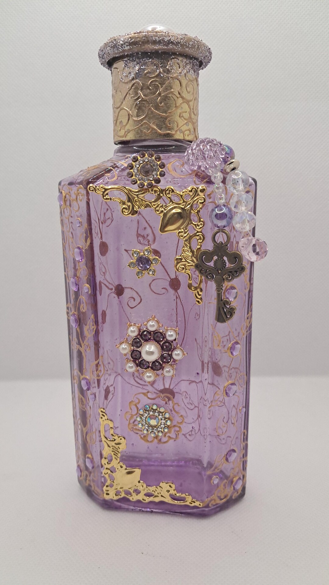Personalized Bottle. Lilac. Decoration. Glass Art. Gift. Home Decor ...