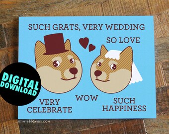 Funny Thank You Card Such Thanks Doge Card | Etsy