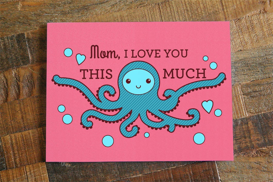 Printable Mother's Day Card "i Love You This Much!" - Instant Download ...
