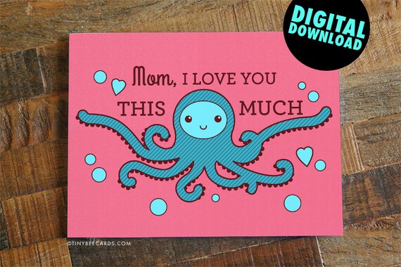 Printable Mother's Day Card i Love You This | Etsy