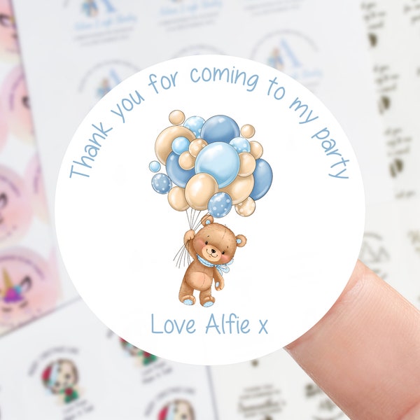 Personalized Birthday Party Stickers - Etsy
