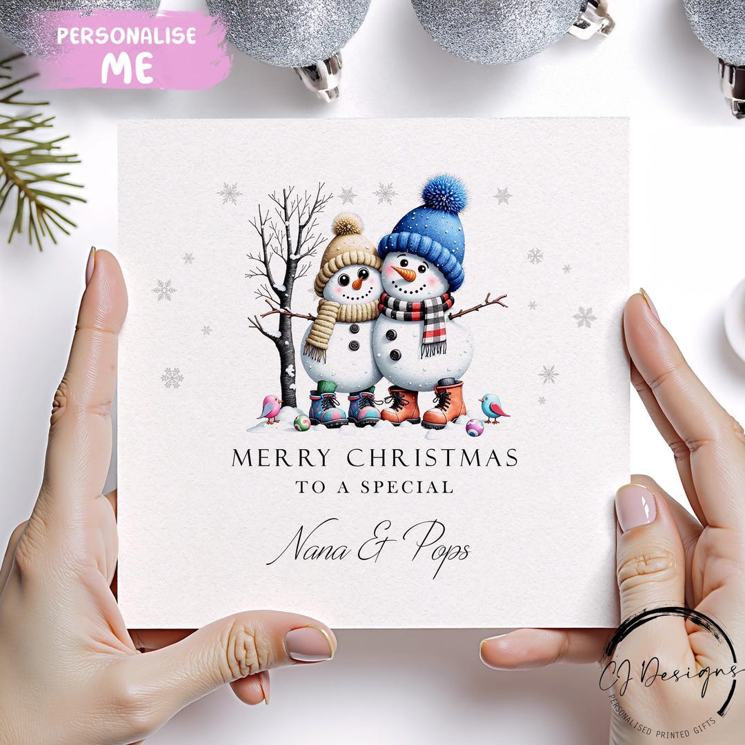 Nana & Pops Personalised Christmas Card, Custom Grandparents Couple ...