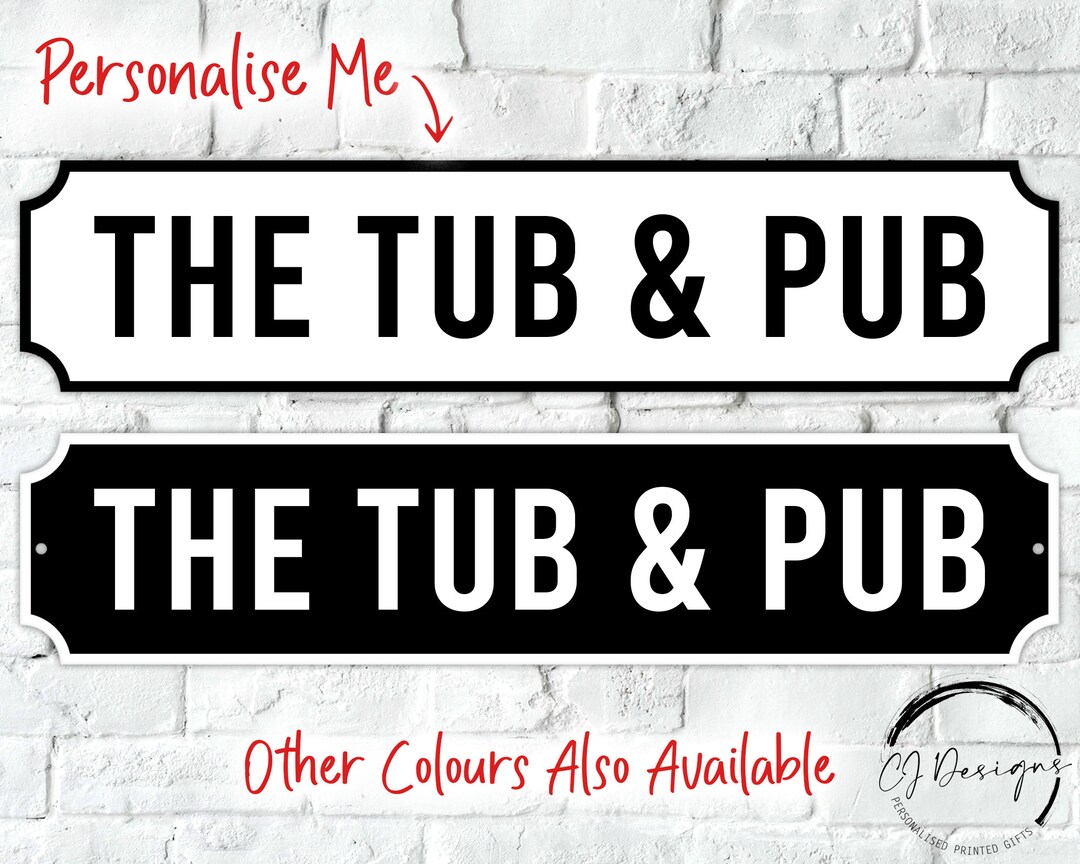 The Tub and Pub Street Sign, Hot Tub Sign, Home Pub Decor, Acrylic ...