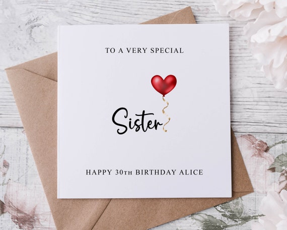 Personalised Sister Birthday Card Special Relative Happy Etsy Uk