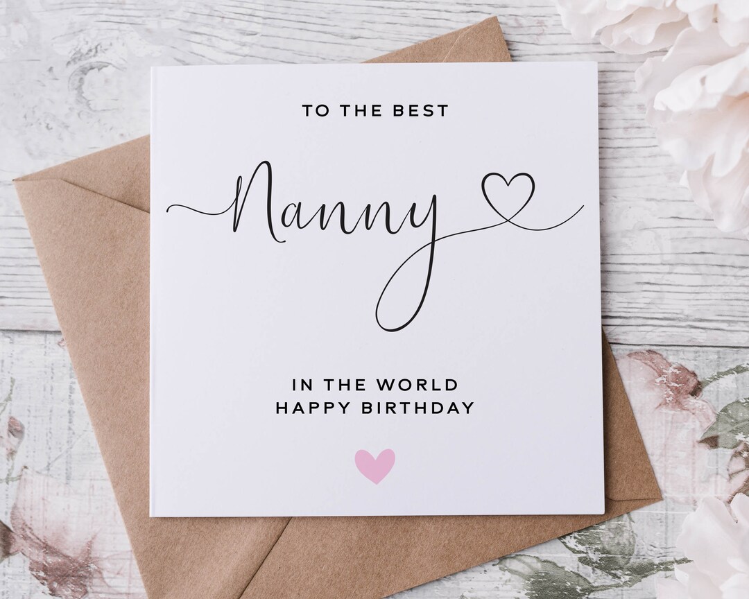 Personalised Nanny Birthday Card Best Nanny in the World - Etsy