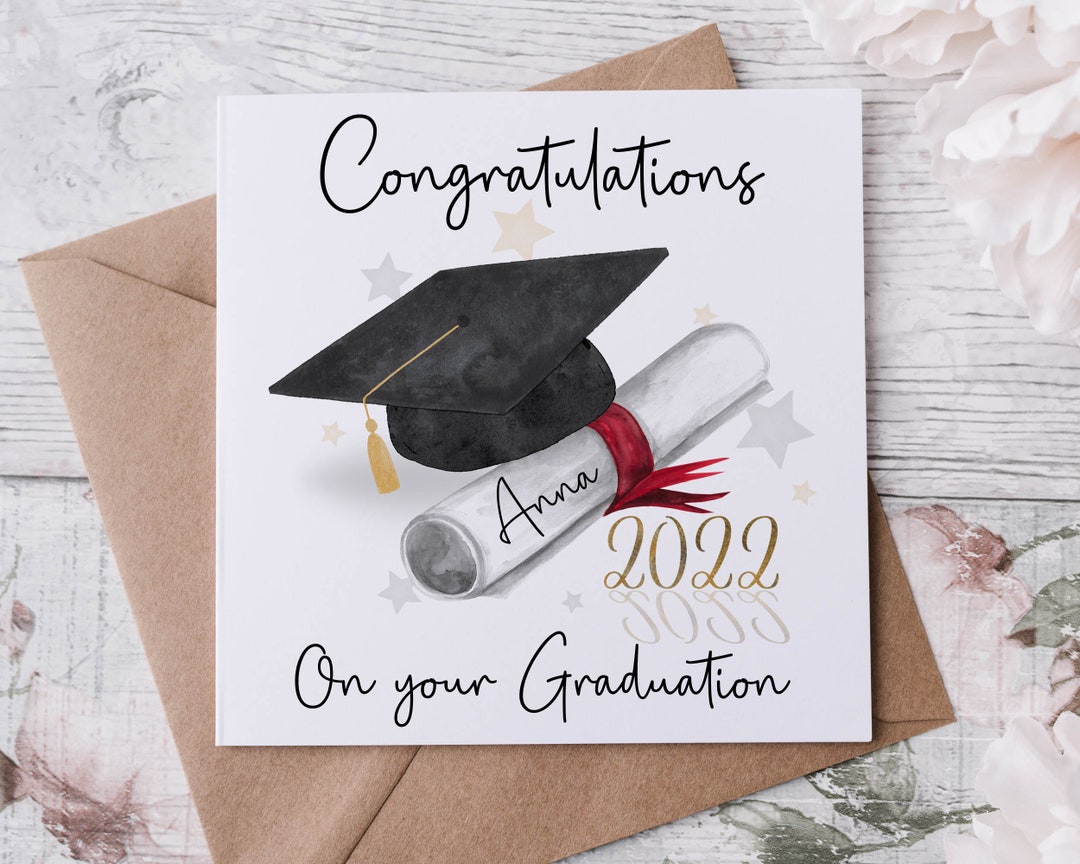 Personalised Congratulations Graduation 2022 Card With Cap & - Etsy