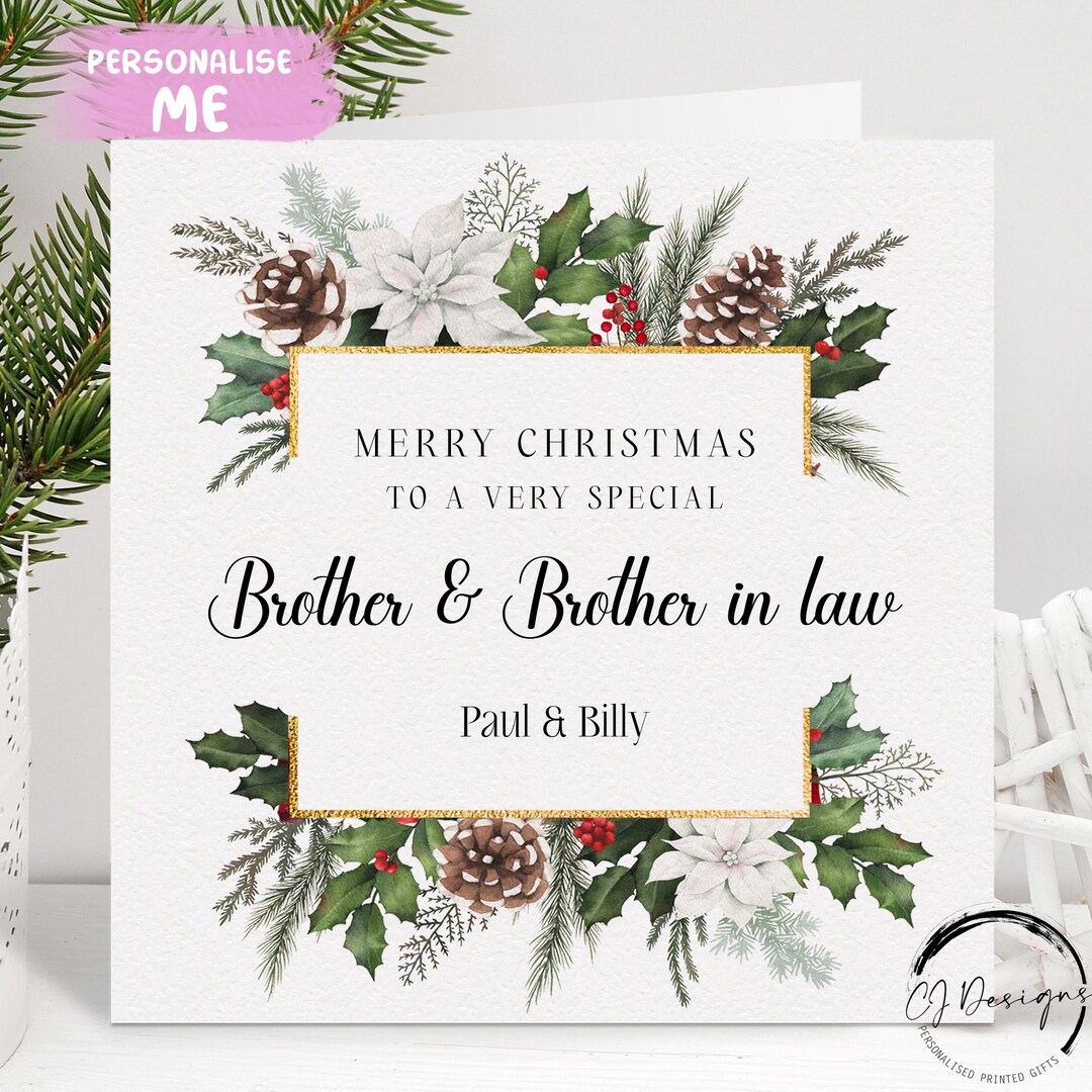 Personalised Brother & Brother in Law Christmas Card - Male Couple ...
