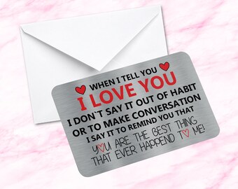 Sentimental Keepsake Metal Wallet Card I Didnt Fall in Love - Etsy UK