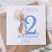 Personalised Blue Peter Rabbit 2nd Birthday Card Boy/girl Pink or Blue ...