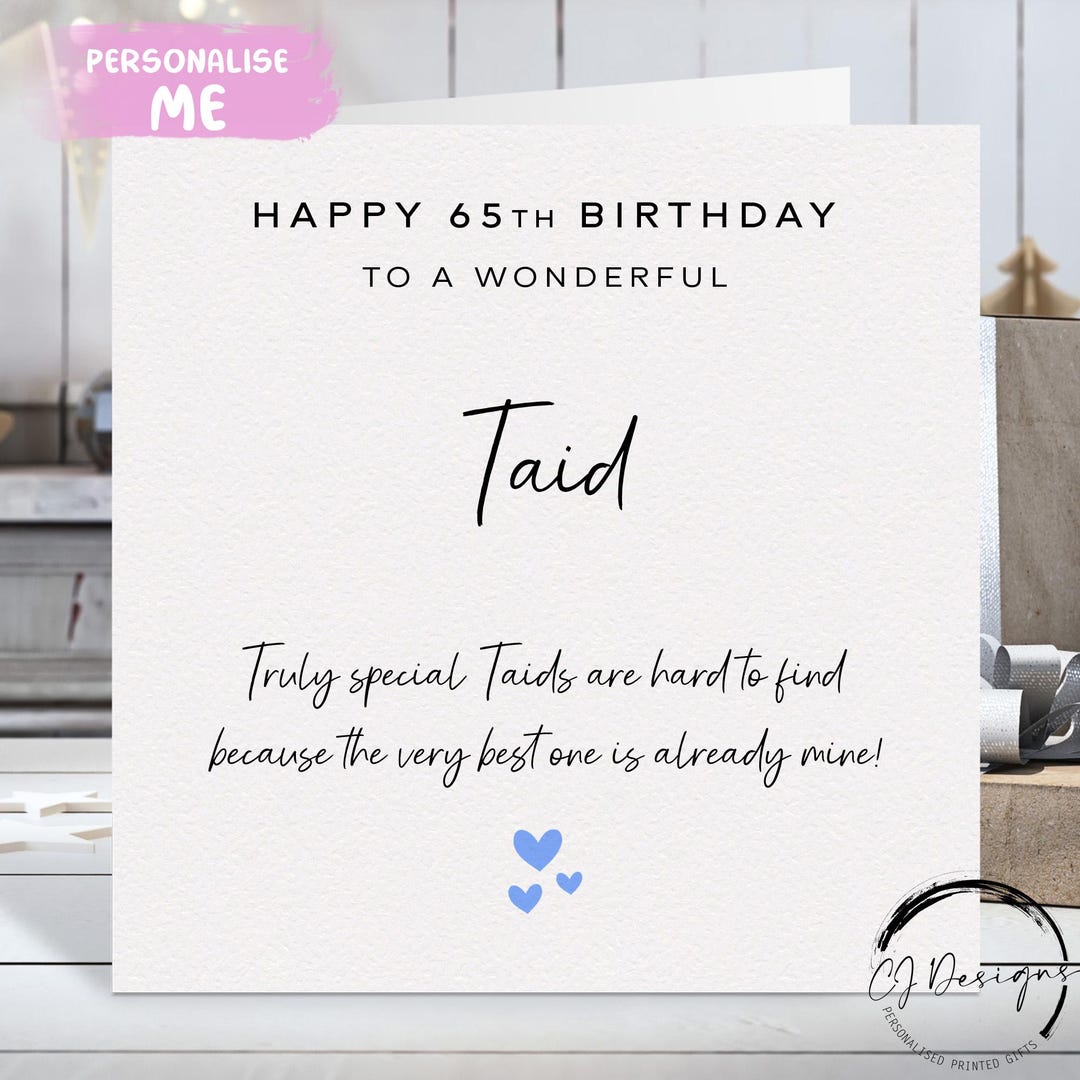 Personalised Taid Birthday Card, Truly Special- Blue Hearts ANY WORDING ...
