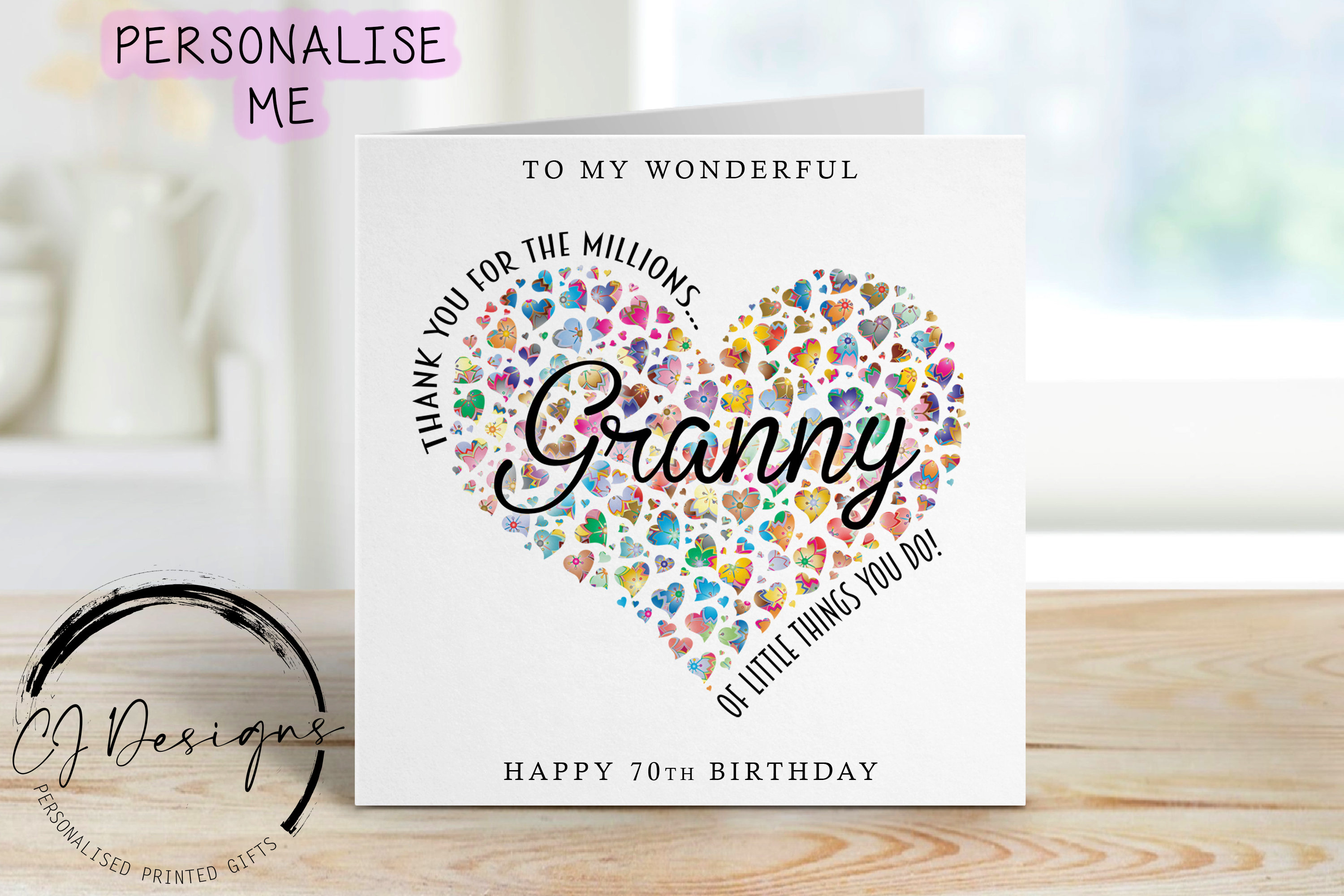 Personalised Granny Birthday Card thank You for the Millions of Things ...