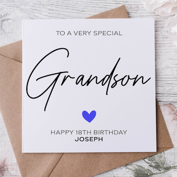 With Grandson Birthday Card - Etsy