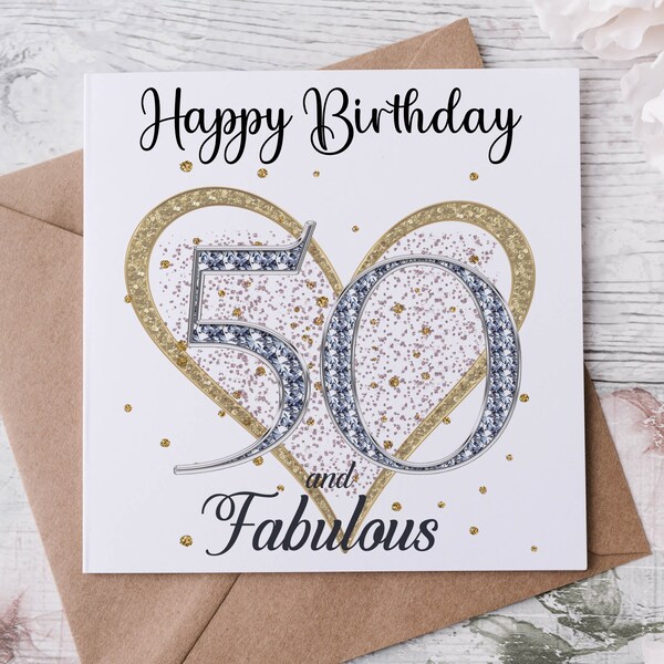 50th Birthday Cards - Etsy