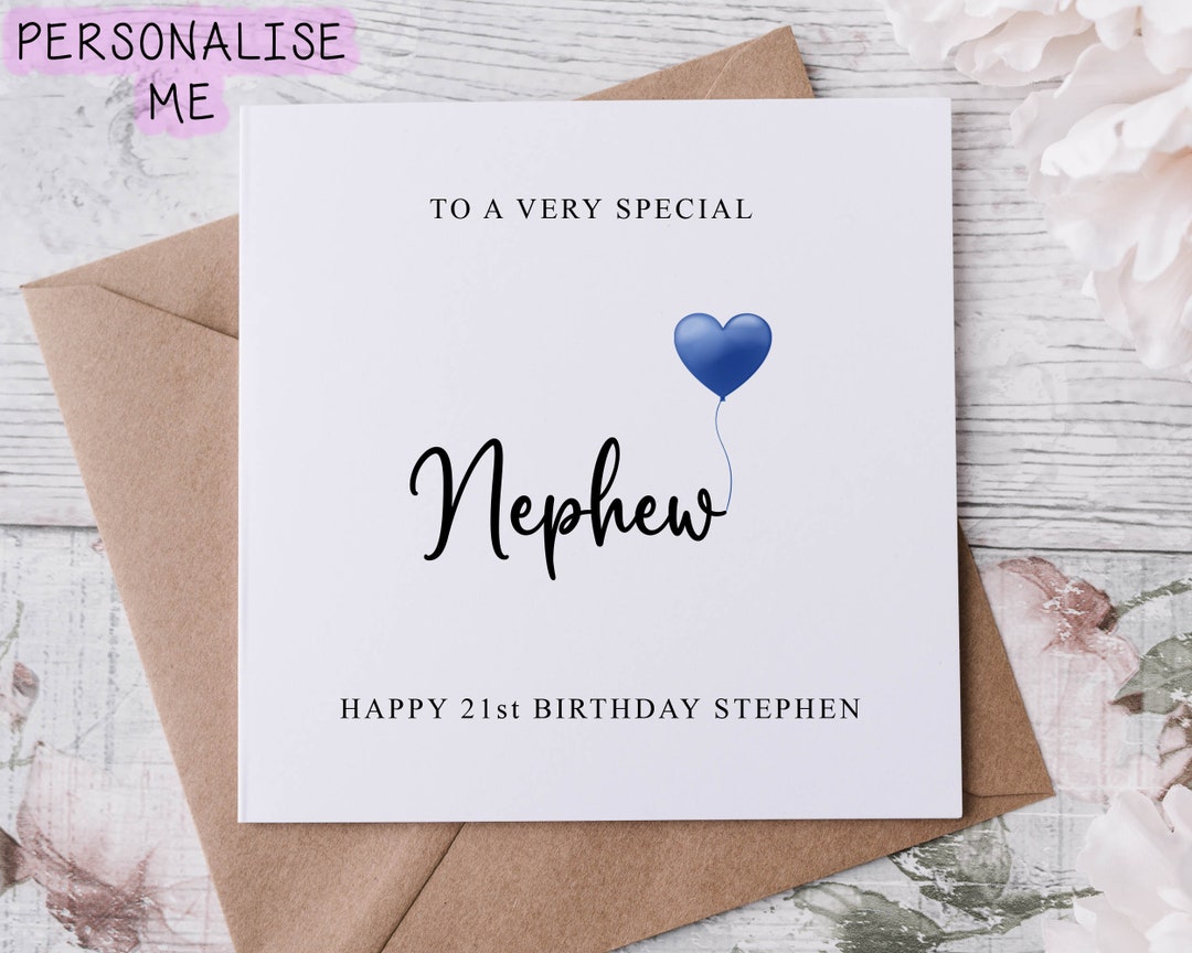 Personalised Nephew Birthday Card, Card for Him Special Nephew With ...