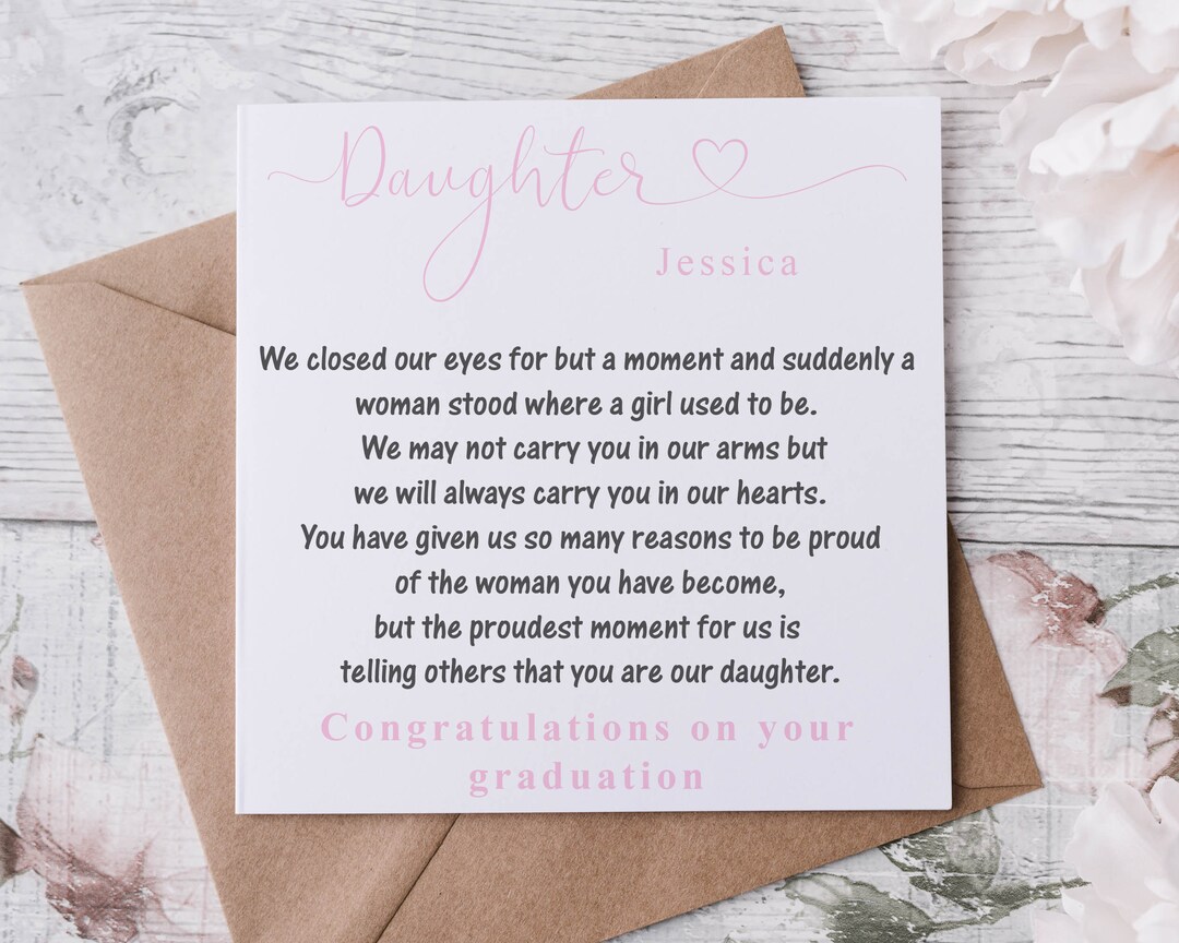 Personalised Daughter Graduation Card I Closed My Eyes Quote Coming of ...