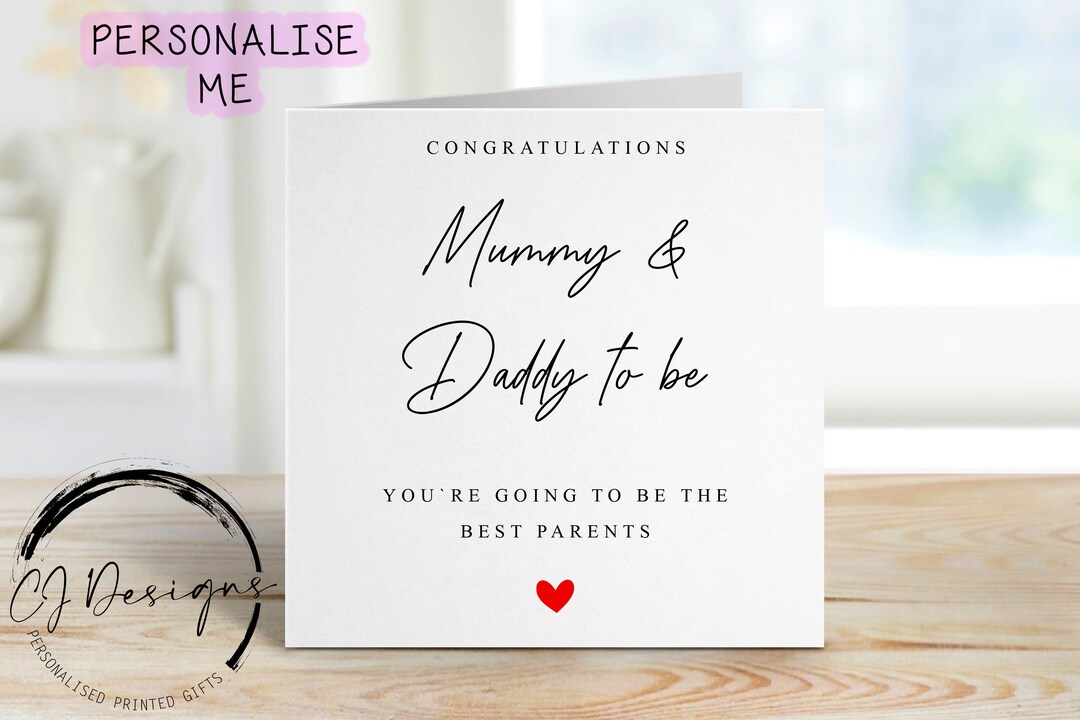 Pregnancy Congratulations Card - Couple Baby Annoucement Greeting Card ...