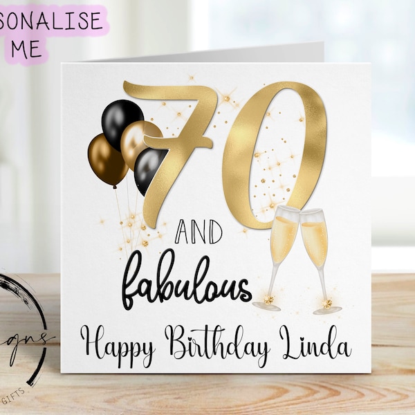 70th Birthday Card - Etsy