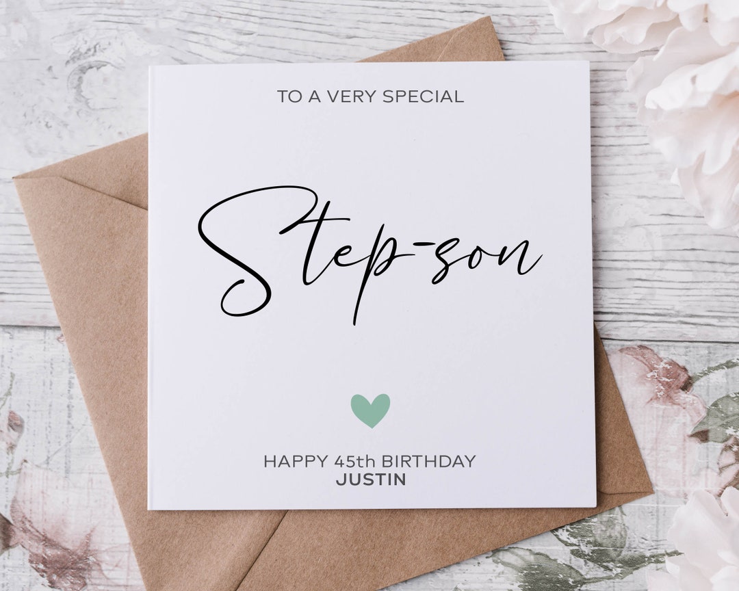Personalised Step Son Birthday Card With Green Heart Card For Etsy personalised-step-son-birthday-card-with-green-heart-card-for-etsy