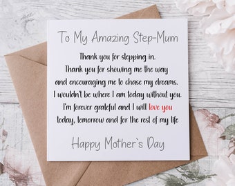 Step Mom Mothers Day Card | Etsy