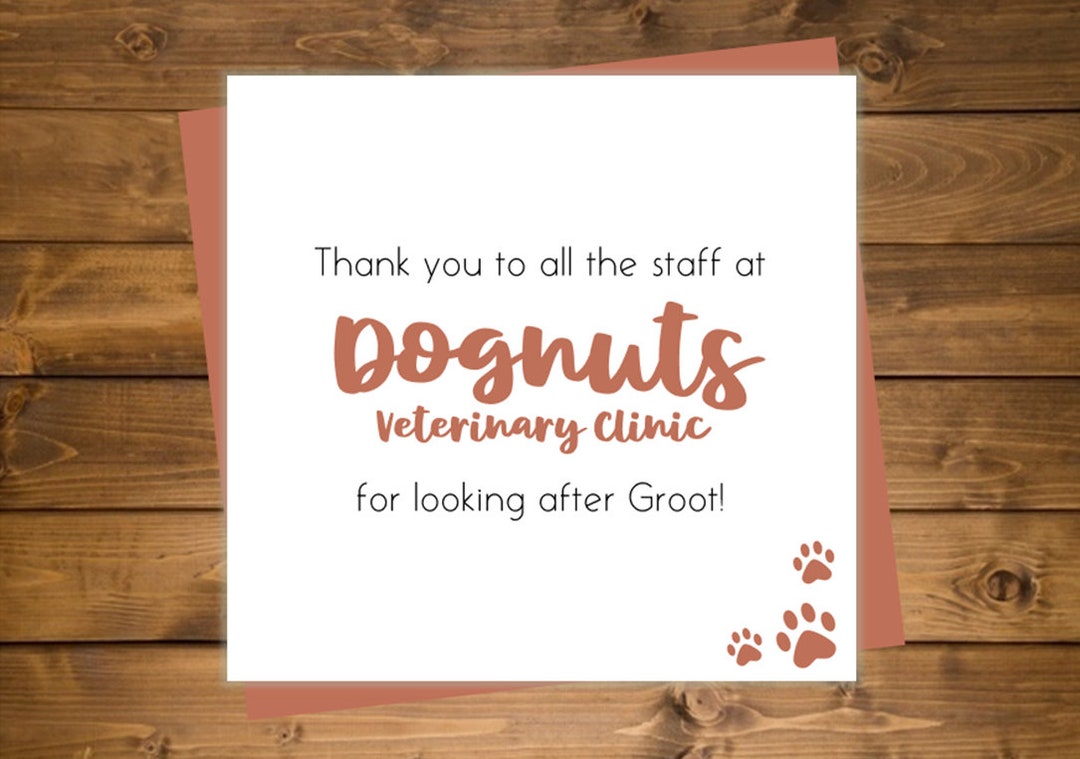 Thank You Vet Staff, Thank You Vet, Thank You Card, Vet Card, Dog Card ...