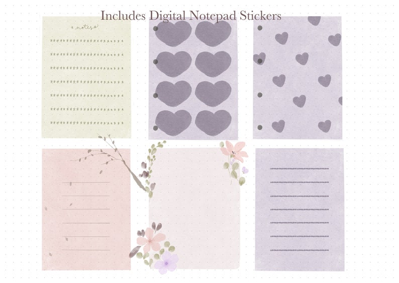 Digital Garden & Notepad Stickers for Goodnotes/ Digital Watercolor ...