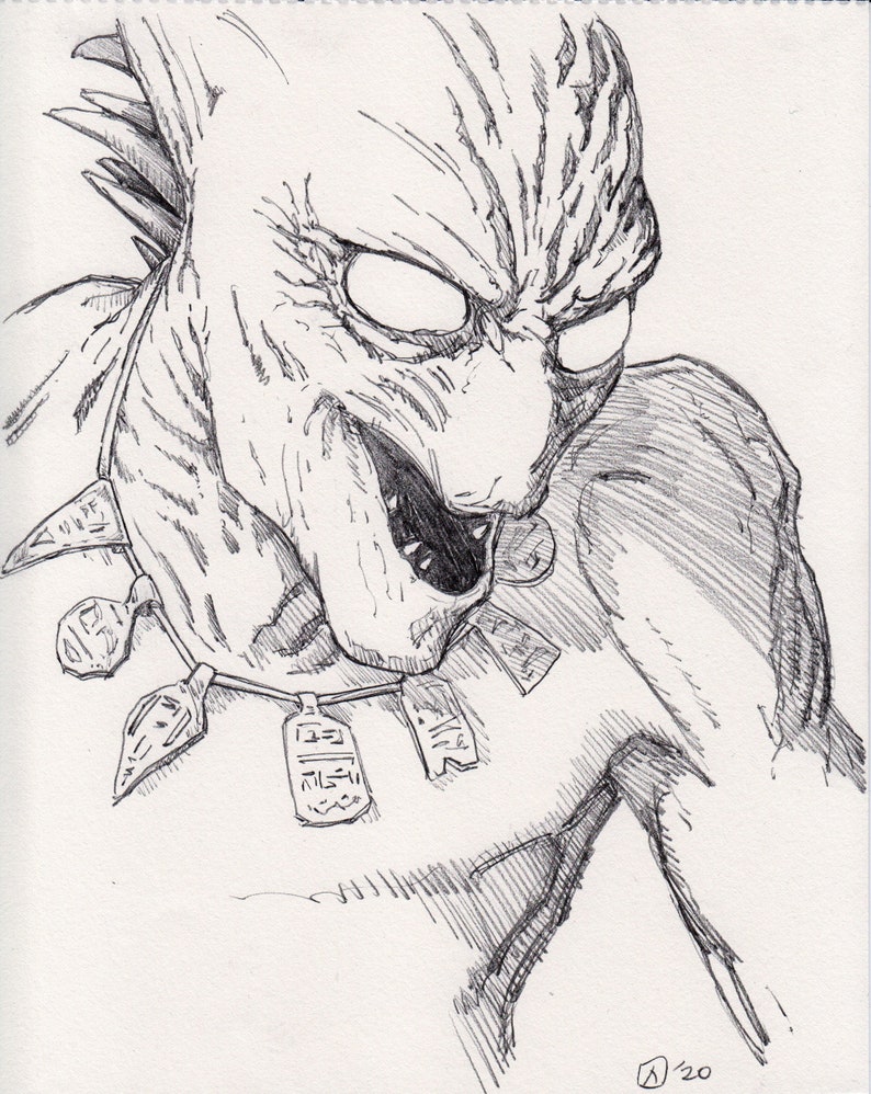 Pencil Original: Alien Shaman - Etsy