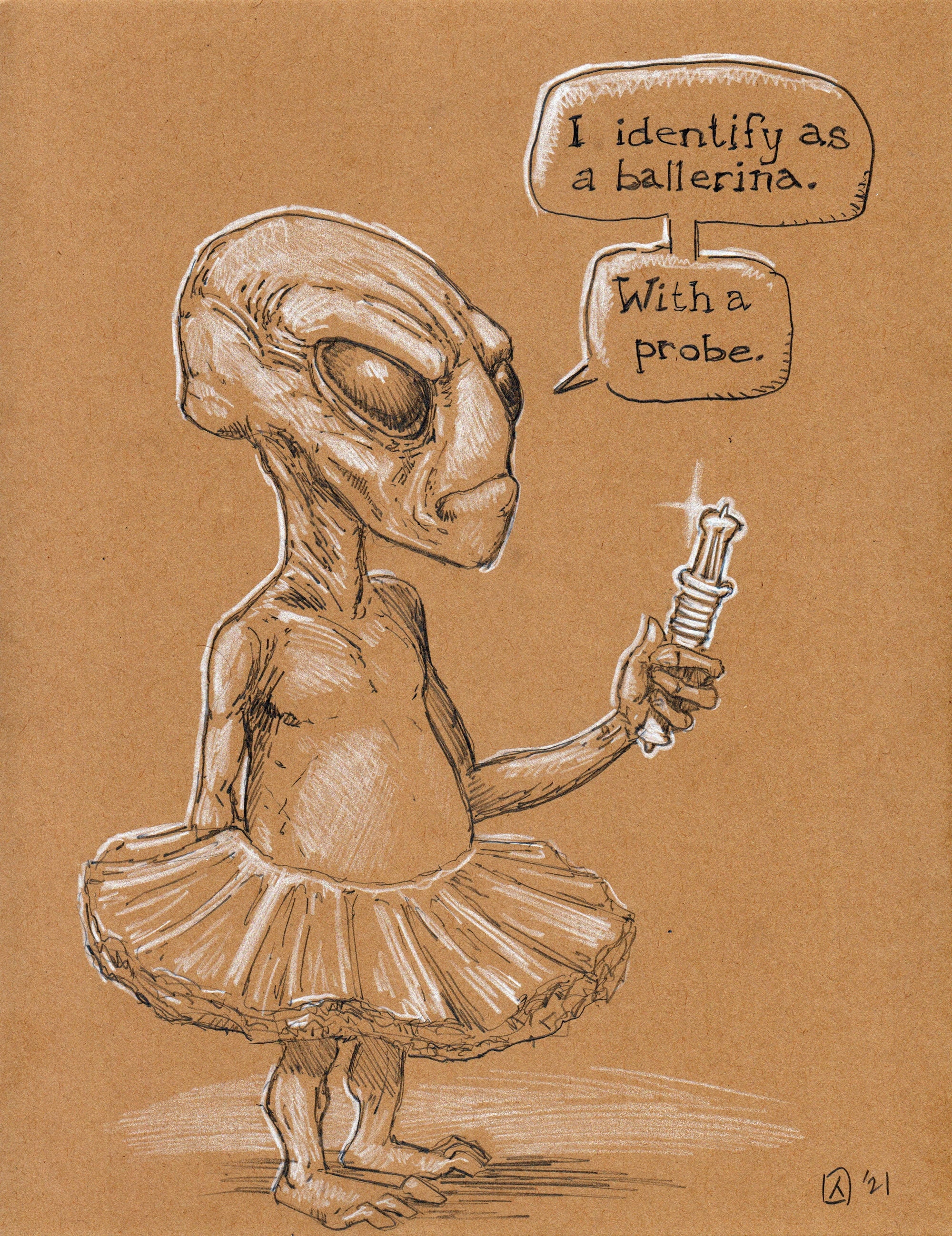 Pencil Original: Alien Identity - Etsy