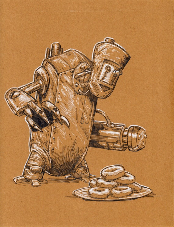 Pencil Original: Donut Machine | Etsy