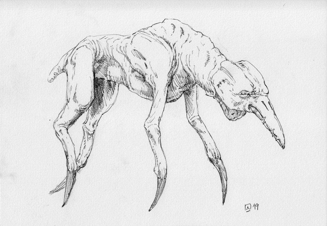 Pencil Original: Nightmare Creature - Etsy
