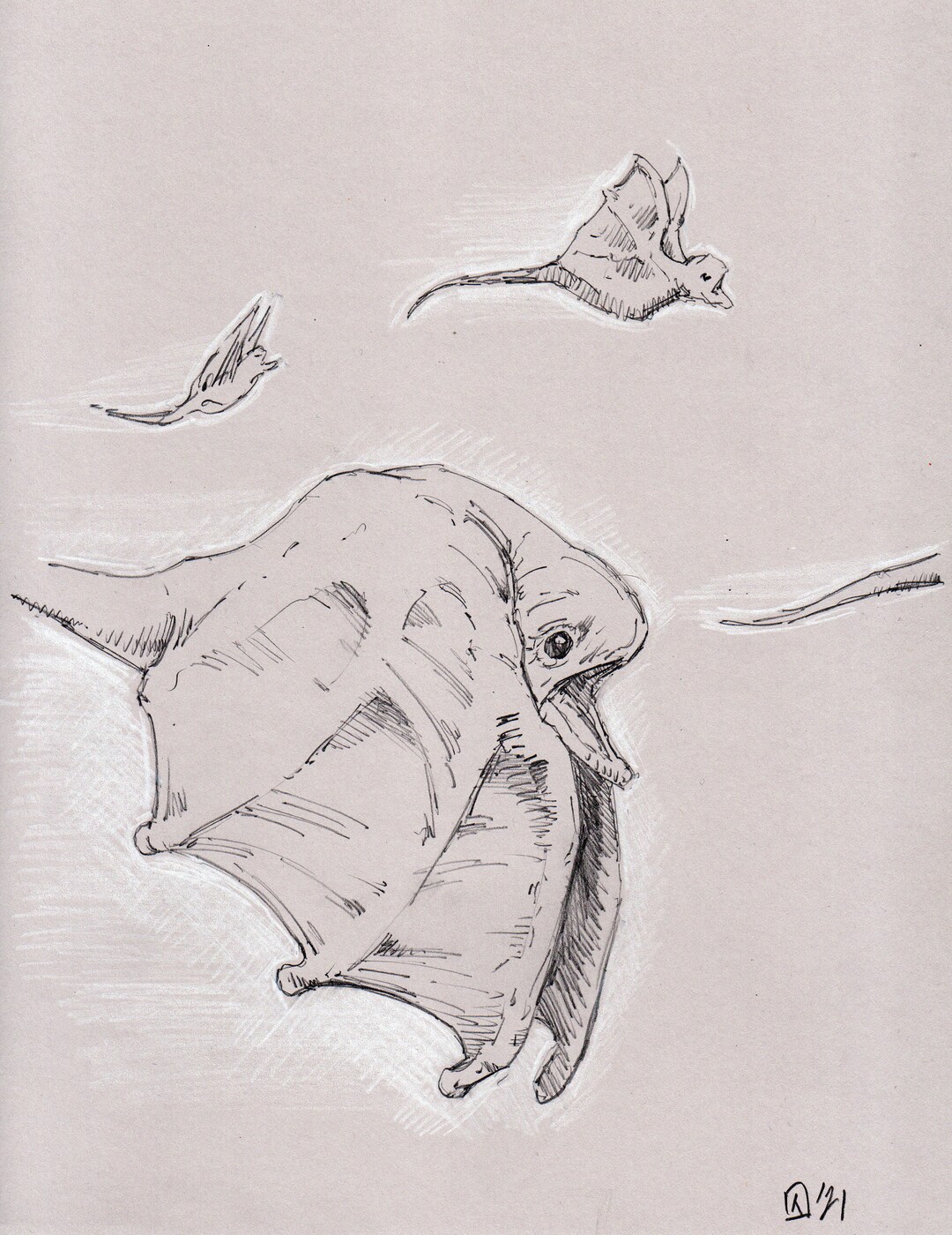 Pencil Original: Wingy Thingies - Etsy