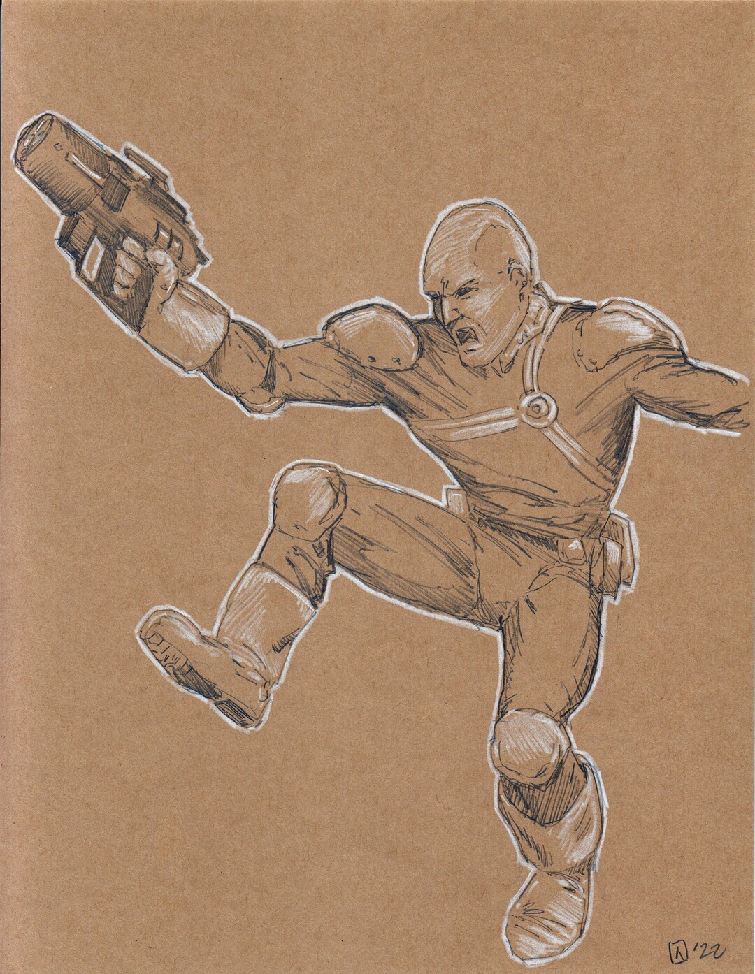 Pencil Original: Future Cop - Etsy