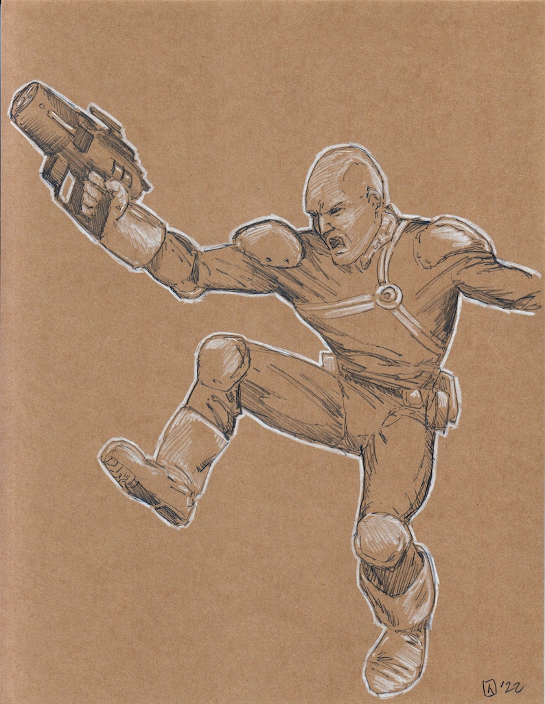 Pencil Original: Future Cop - Etsy