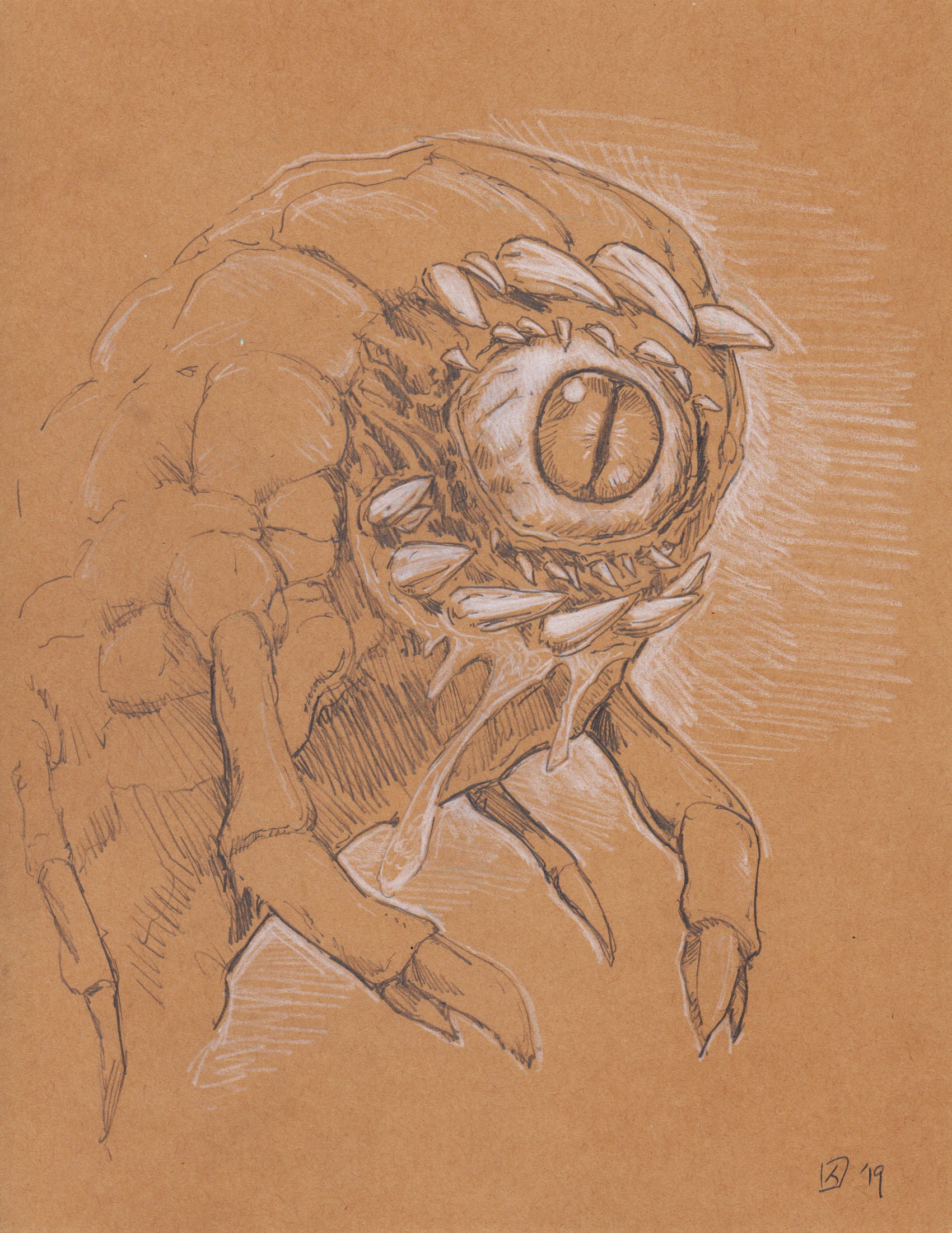 Pencil Original: Eye Creature - Etsy