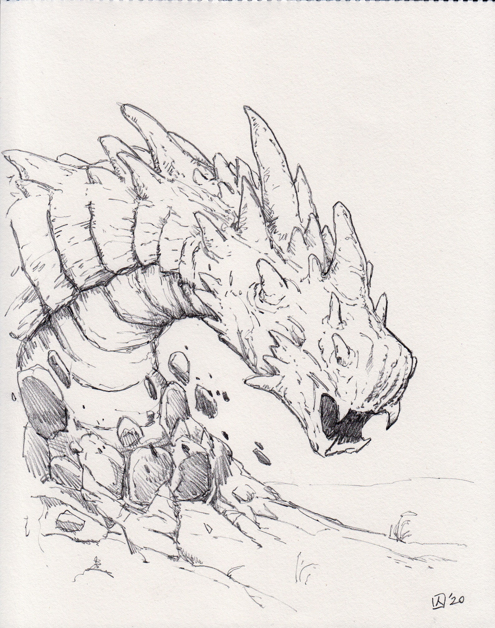 Pencil Original: Stone Worm - Etsy