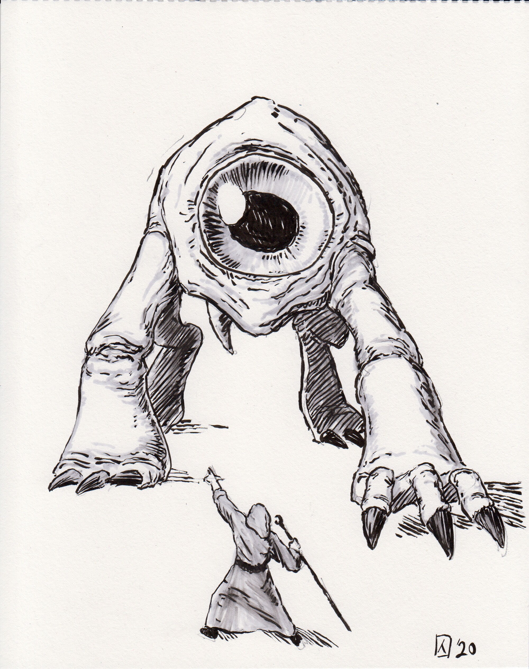 Ink Original: the Observer - Etsy