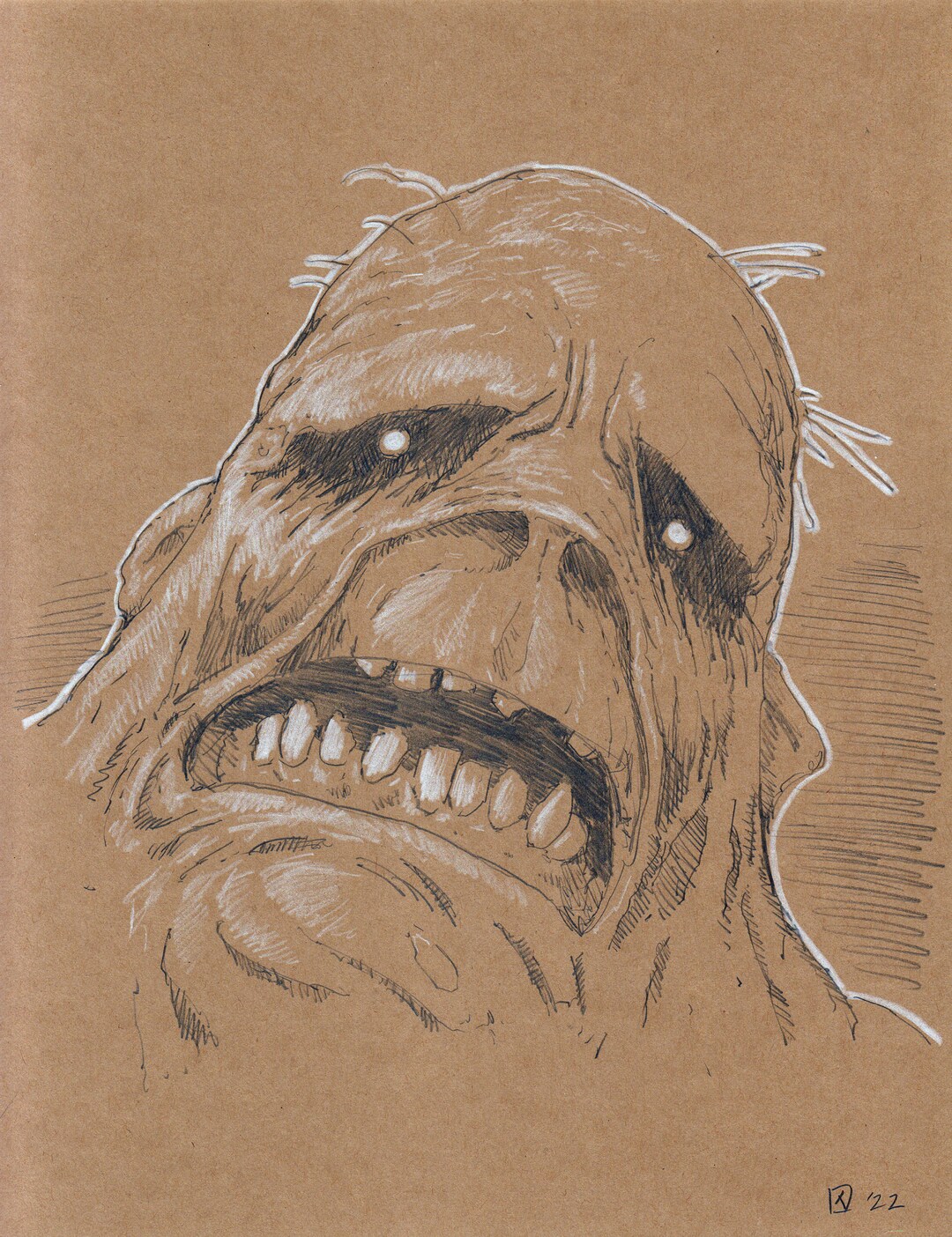 Pencil Original: Slog Monster - Etsy