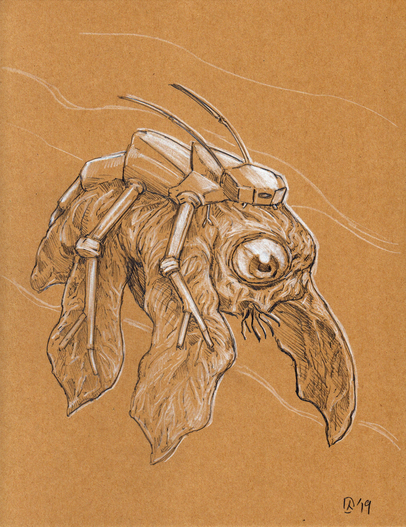 Pencil Original: Augmented Alien - Etsy