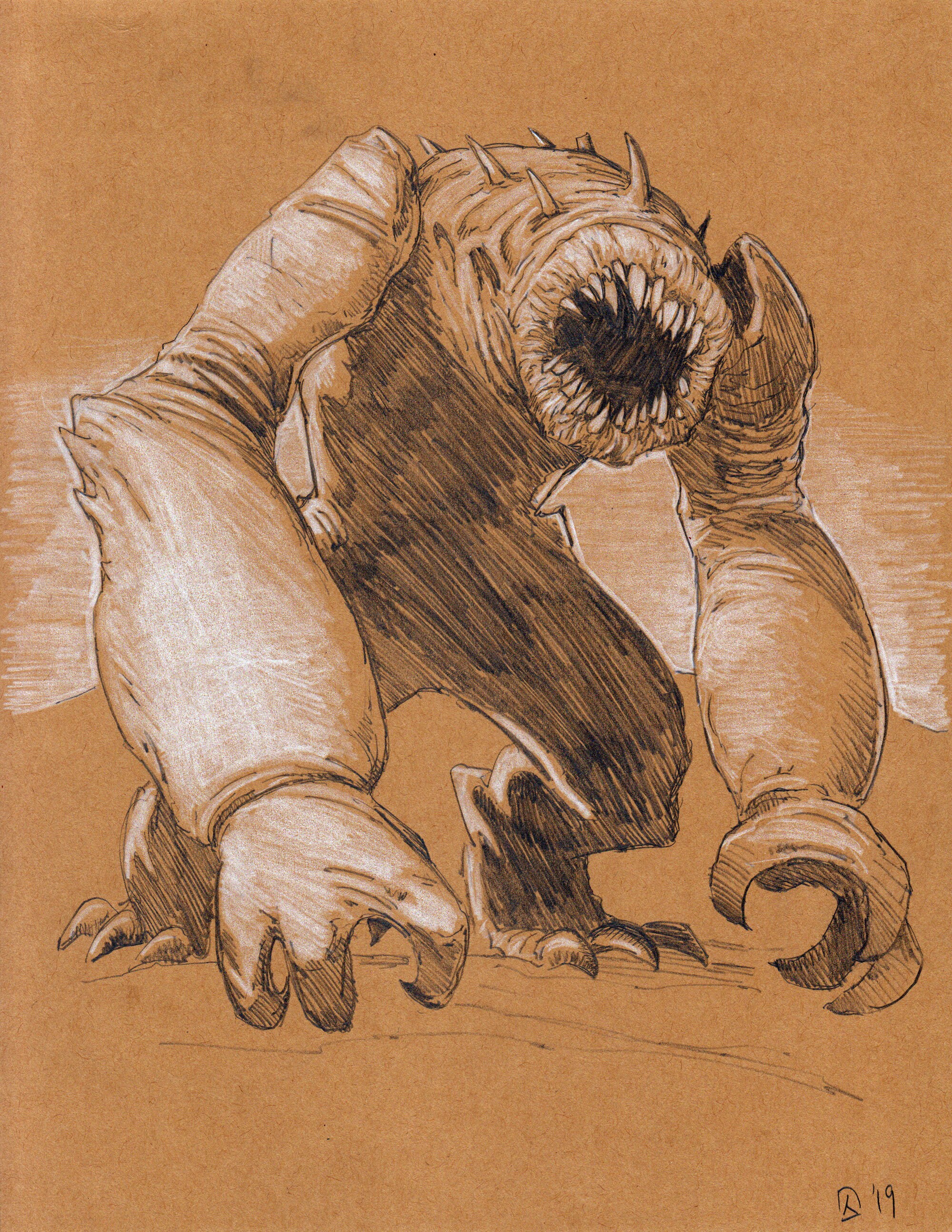 Pencil Original: Ravenous Beast - Etsy