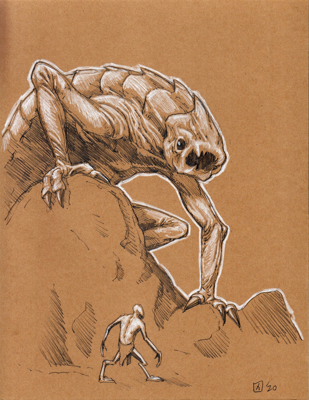 Pencil Original: Predatory Worm - Etsy