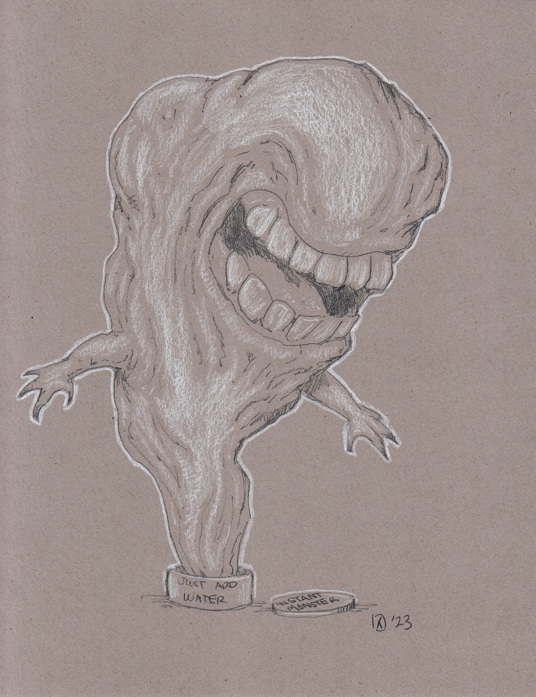 Pencil Original: Instant Monster - Etsy